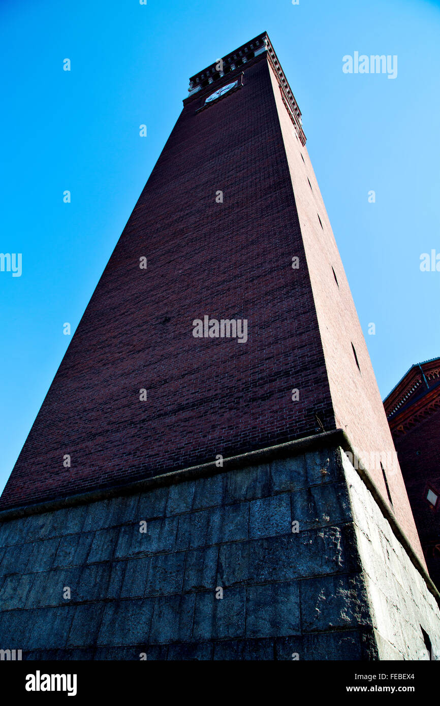 castellanza old abstract in italy the wall and church tower bell sunny ...