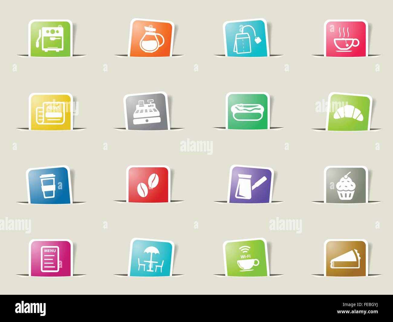 Cafe simply icons Stock Vector Image & Art - Alamy