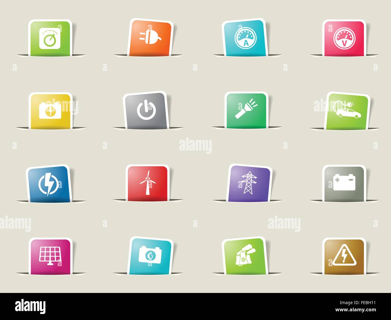 Electricity simply icons Stock Vector Image & Art - Alamy