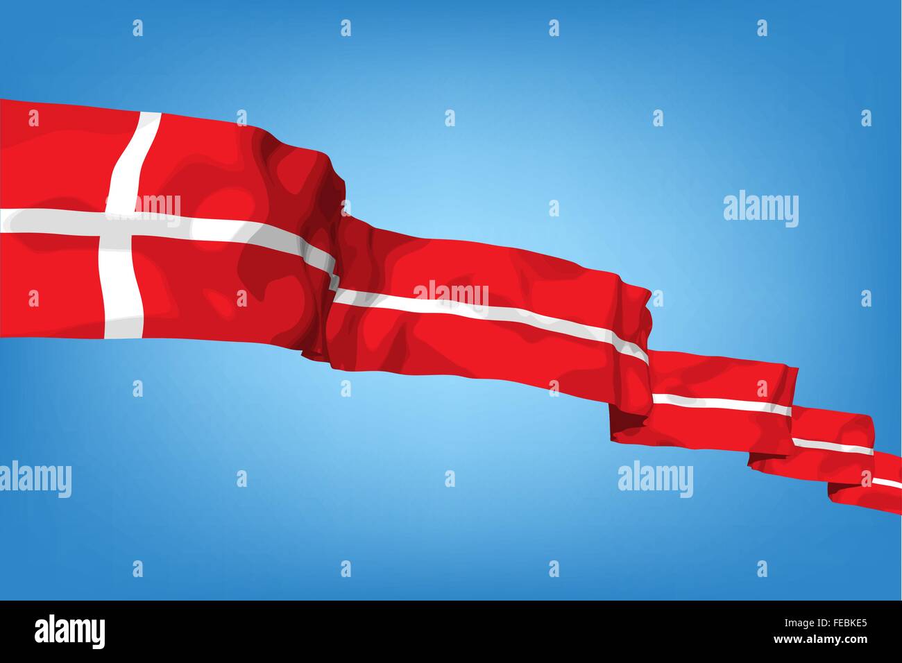 Flag of denmark flying Stock Vector Images - Alamy