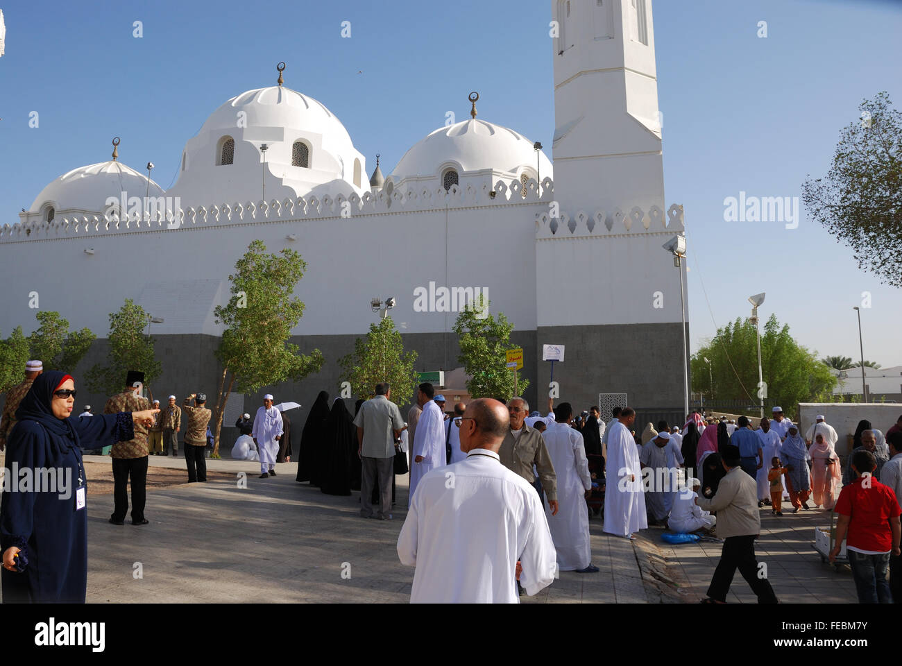 People in front of Masjid Quba, the very first Mosque that was built ...