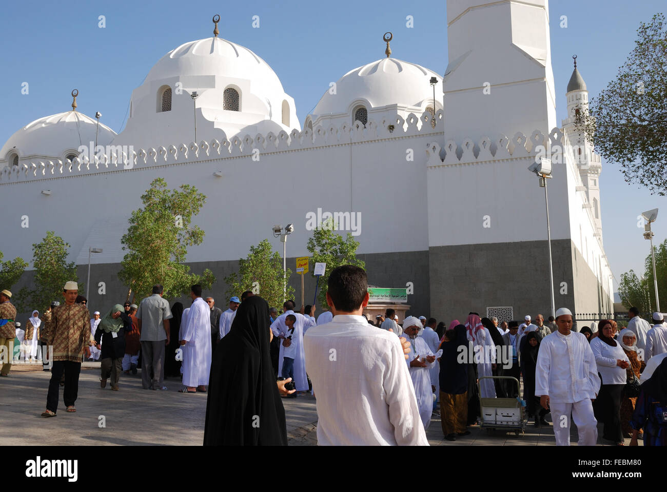 People in front of Masjid Quba, the very first Mosque that was built ...