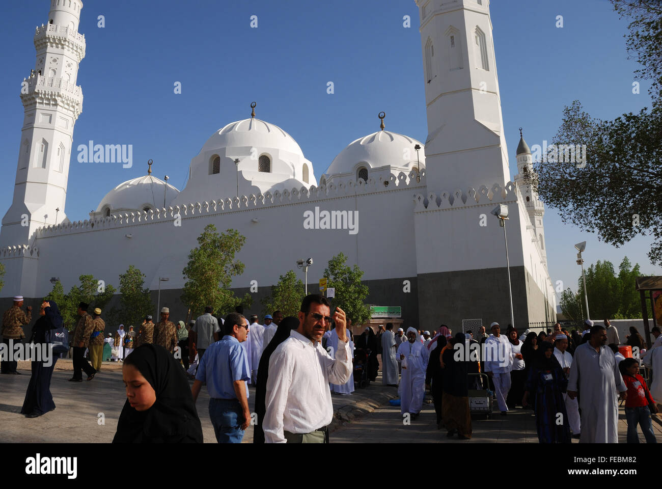 People in front of Masjid Quba, the very first Mosque that was built ...
