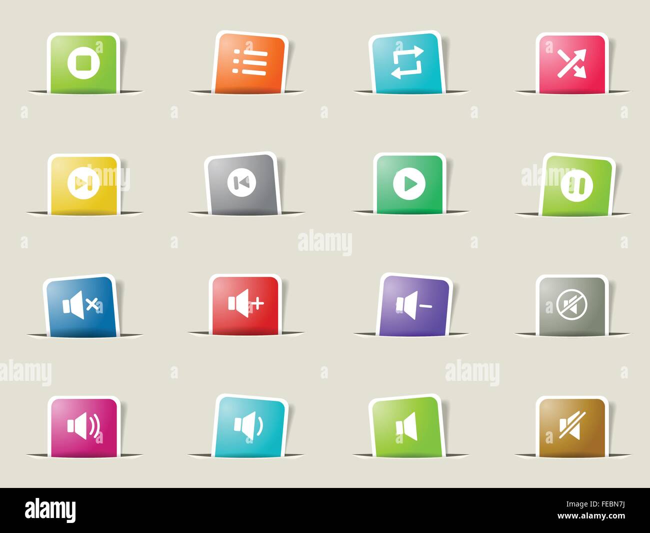 Media player icons Stock Vector Image & Art - Alamy
