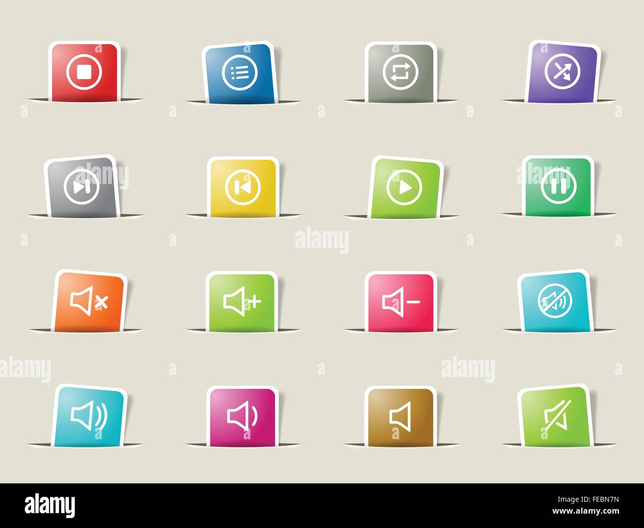 Media player icons Stock Vector Image & Art - Alamy