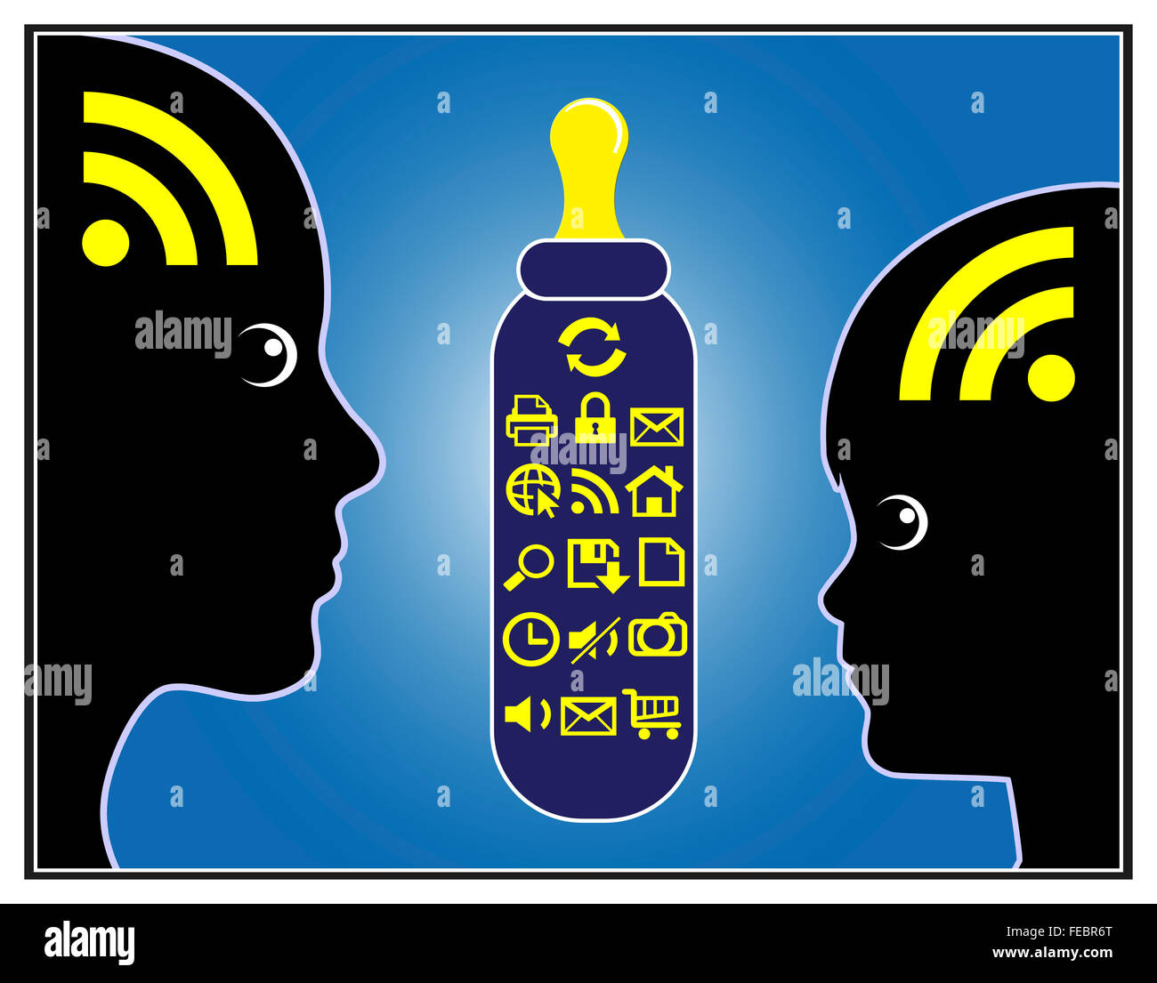 Two Computer Generations Stock Photo - Alamy