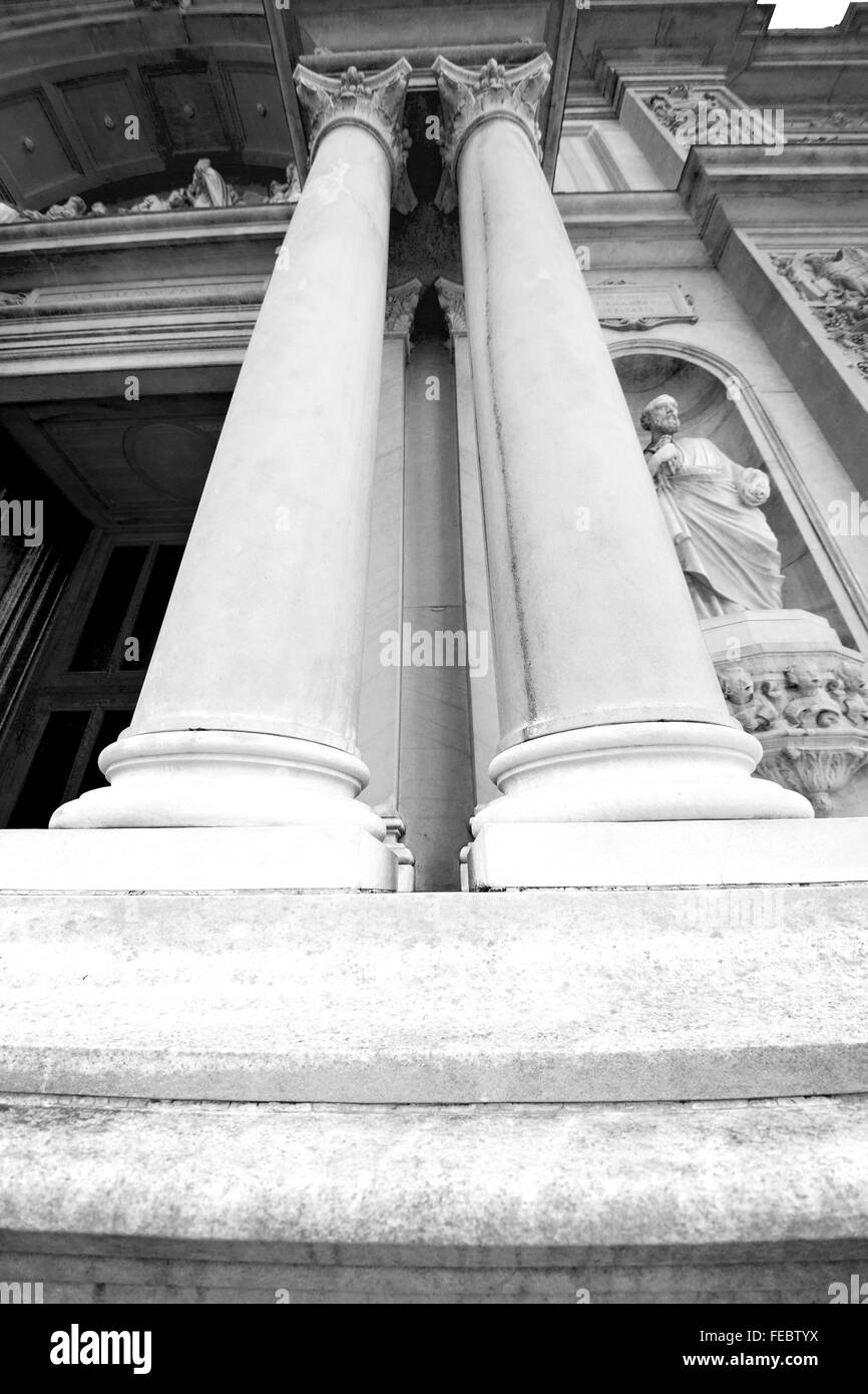 abstract old column in the country of europe italy and marble brick ...