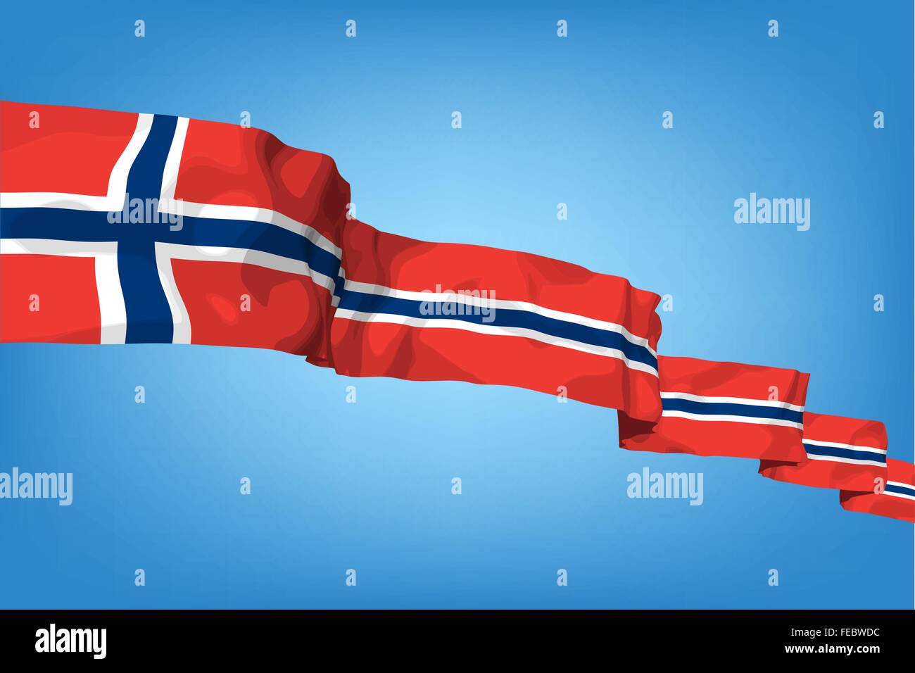 Flag norway flying in Stock Vector Images - Alamy