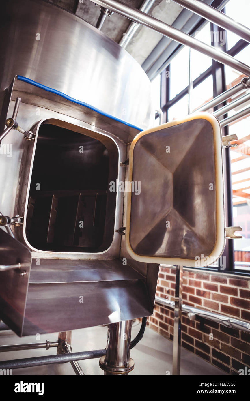 Large silver vats of beer Stock Photo - Alamy