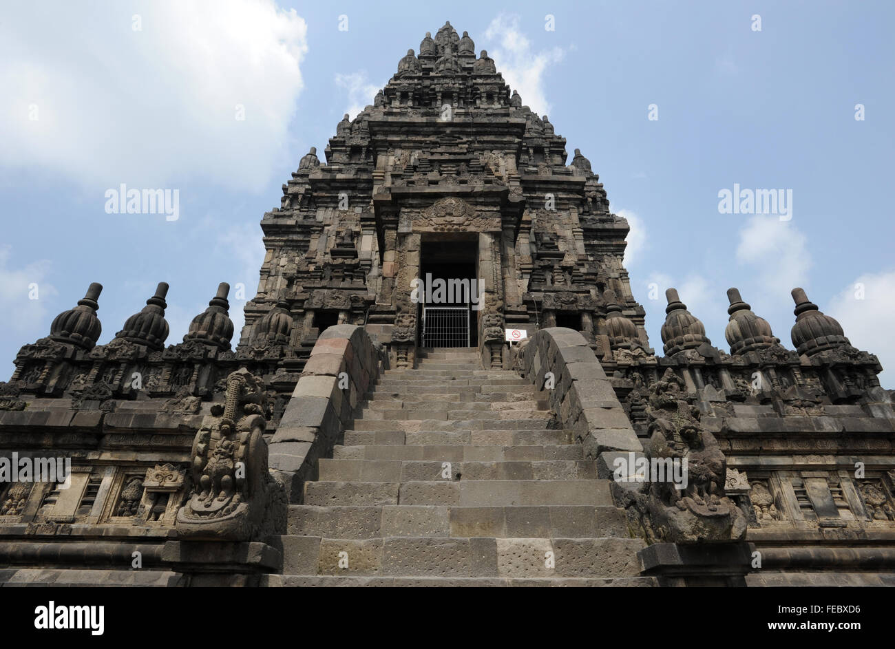 Hindu archaeological site of Prambanan on the island of Java, Indonesia ...