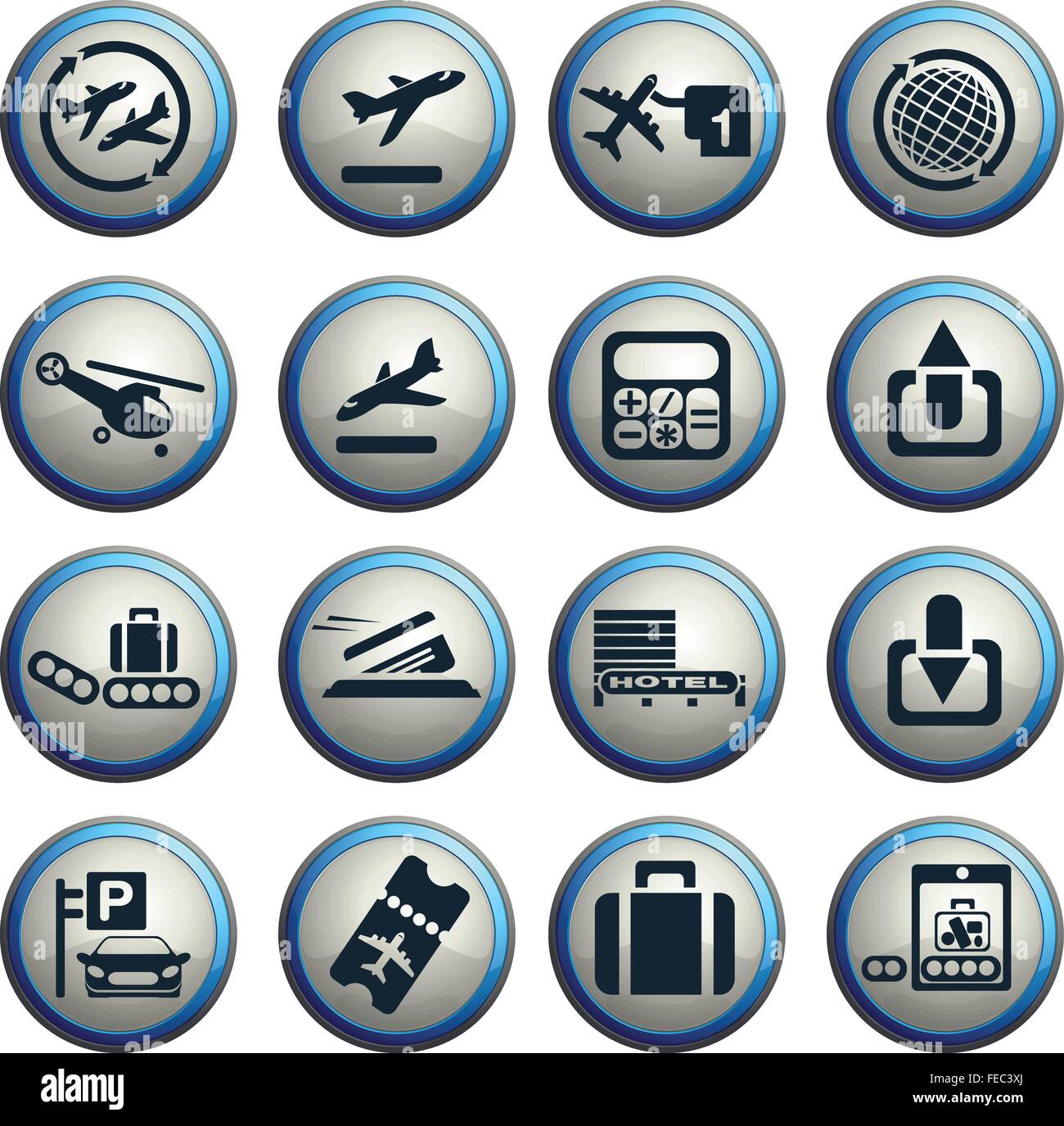 Airport icons set Stock Vector Image & Art - Alamy