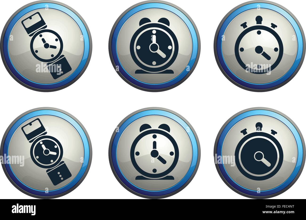 vector clocks icons Stock Vector Image & Art - Alamy
