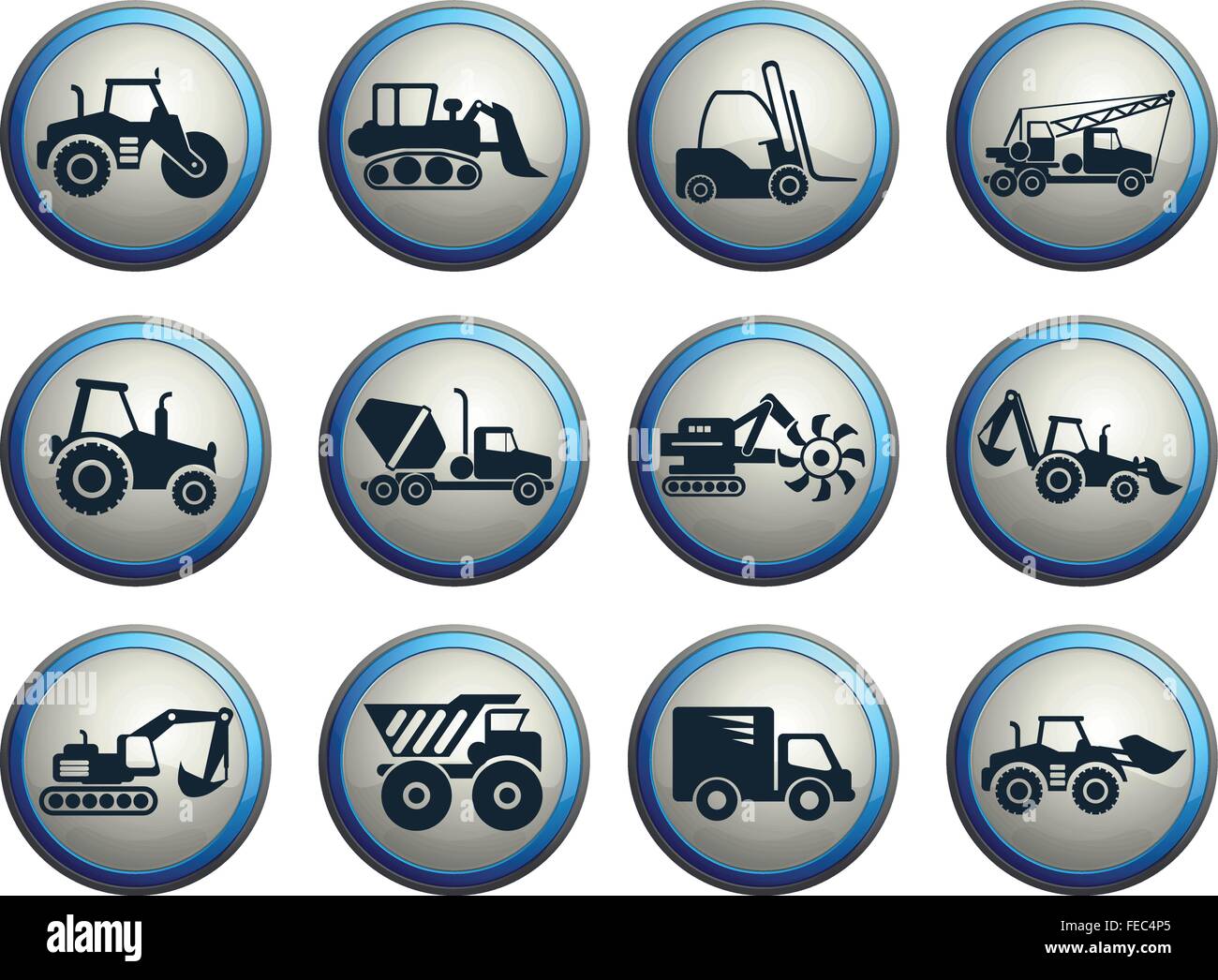 Transportation and Construction Machines icons Stock Vector Image & Art ...