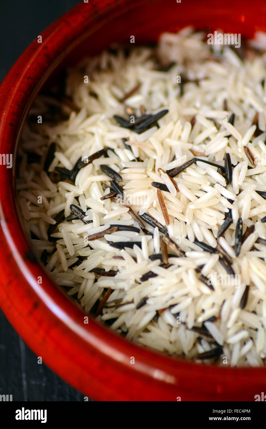 Uncooked Rice (Basmati mixed with wild Rice Stock Photo - Alamy