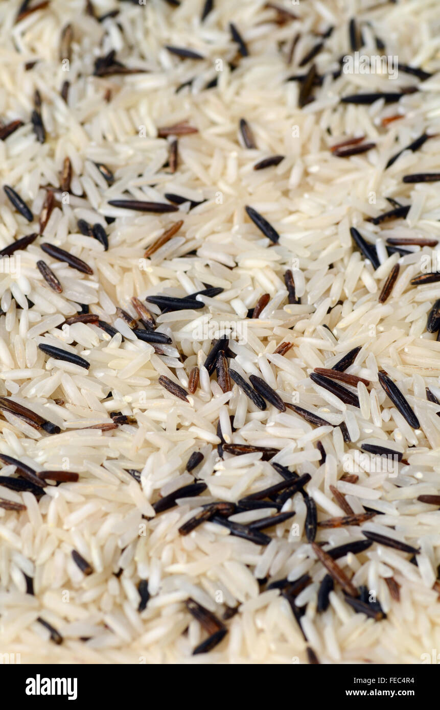 Uncooked Rice (Basmati mixed with wild Rice Stock Photo - Alamy