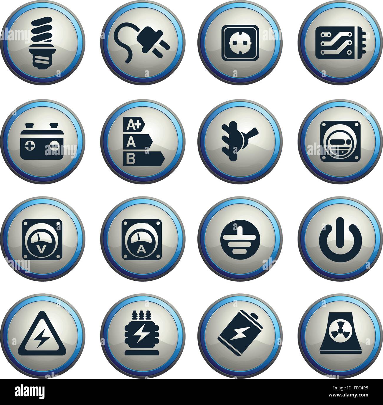 Electricity icons set Stock Vector Image & Art - Alamy