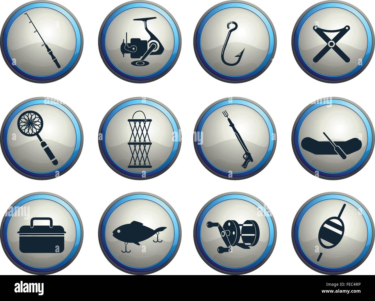 Fishing icon set Stock Vector Image & Art - Alamy