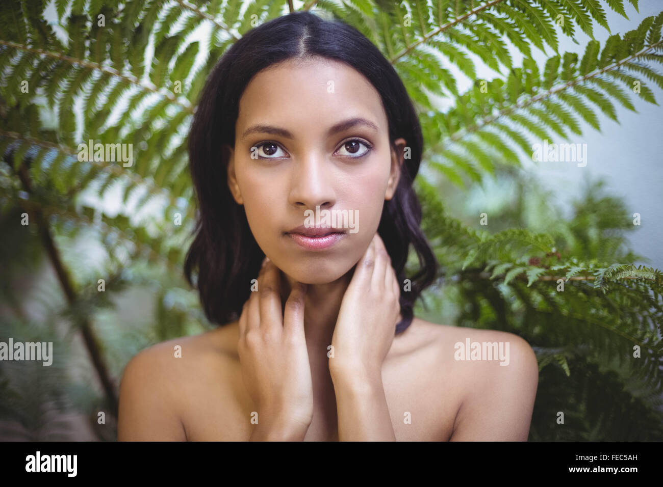 Portrait of a pretty woman staring Stock Photo - Alamy
