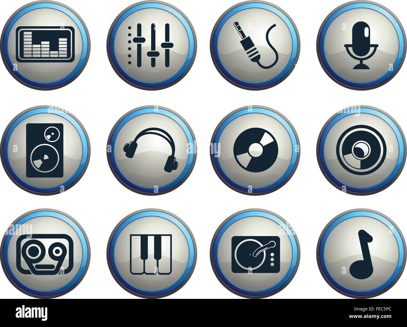 Audio and music simple vector icons Stock Vector Image & Art - Alamy