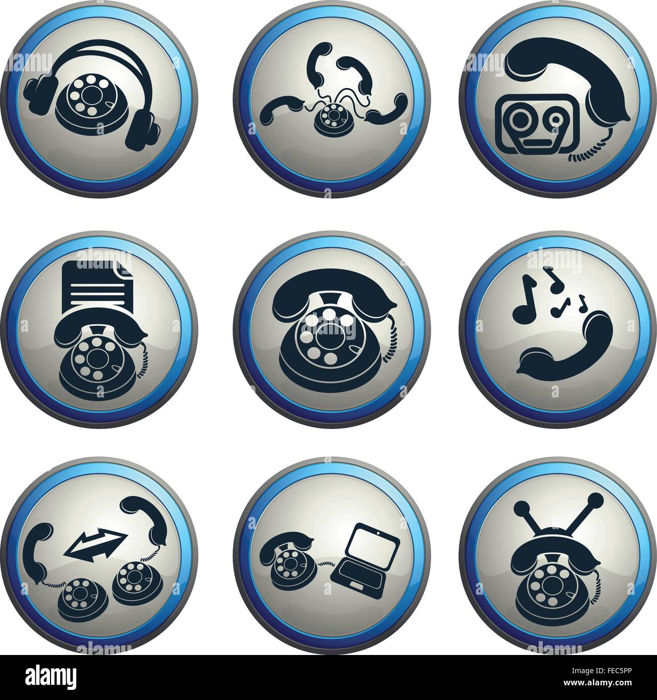 Telephone Icons icons Stock Vector Image & Art - Alamy