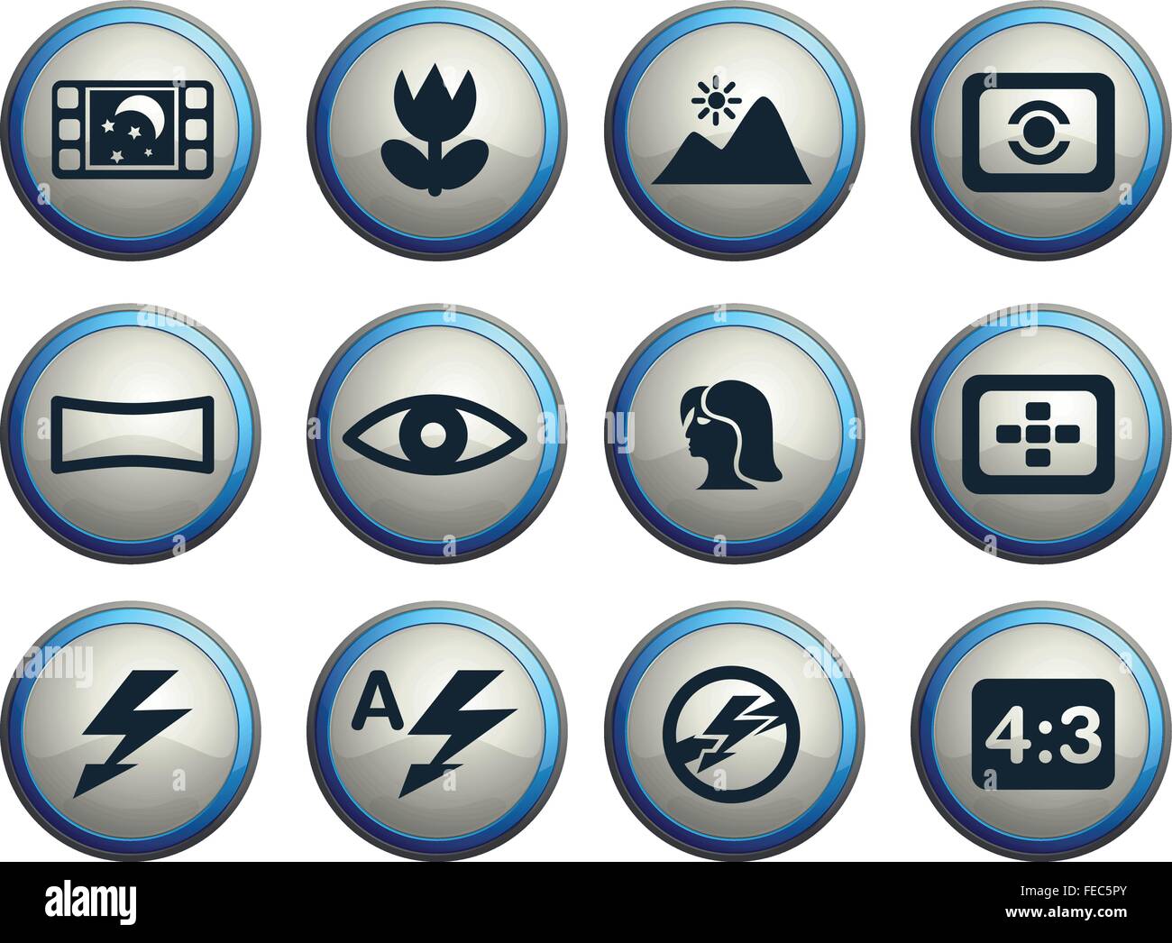Photo modes icons set Stock Vector Image & Art - Alamy