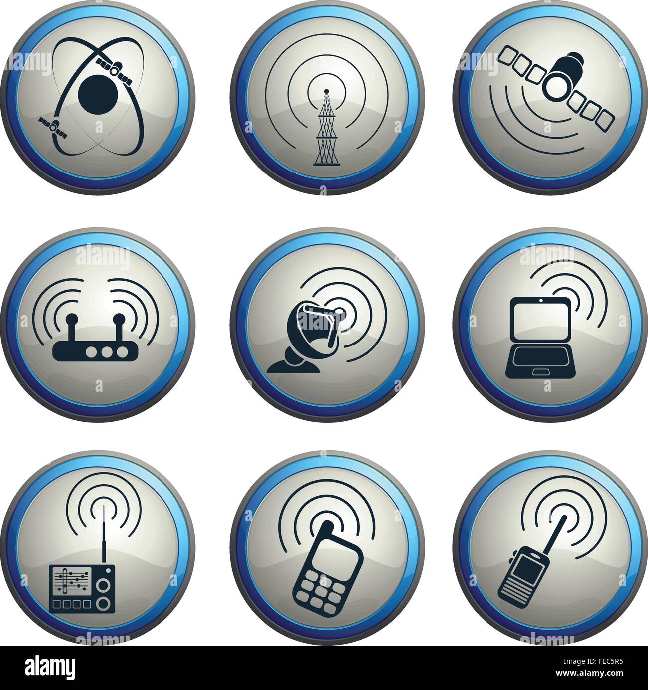 Radio signal simple vector icons Stock Vector Image & Art - Alamy