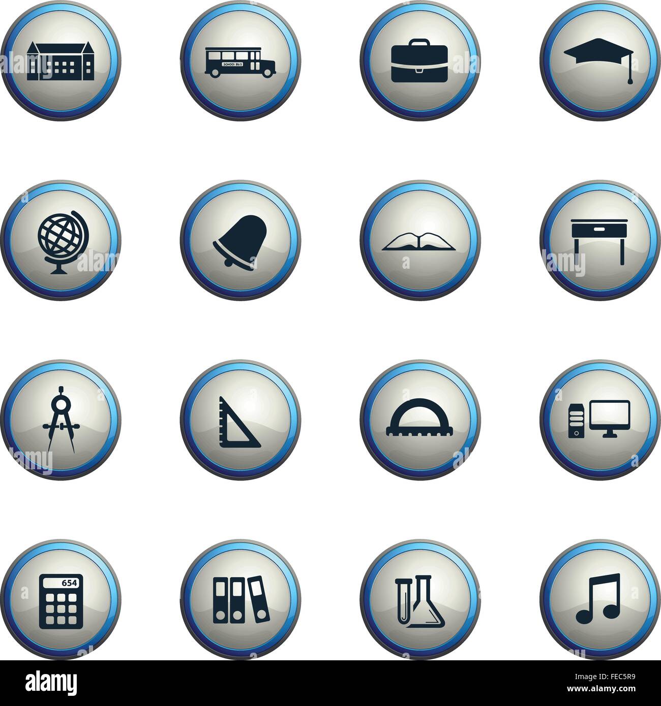 School simply icons Stock Vector Image & Art - Alamy