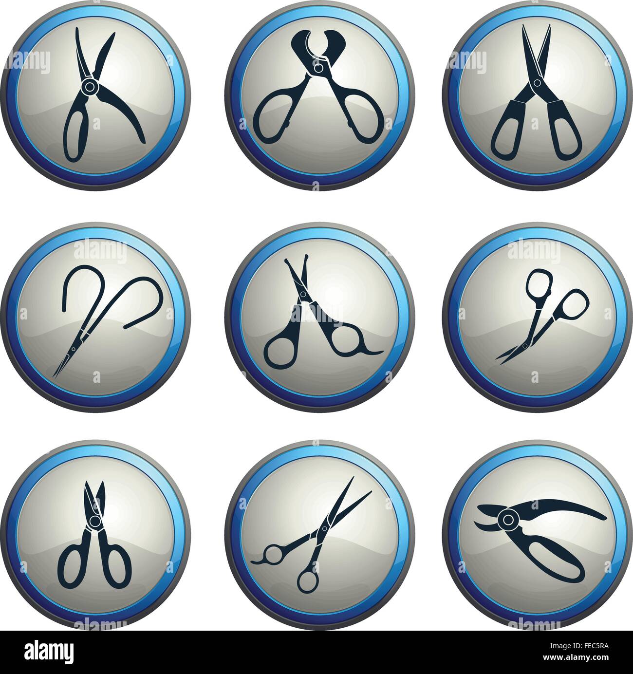 Scissors icons set Stock Vector Image & Art - Alamy