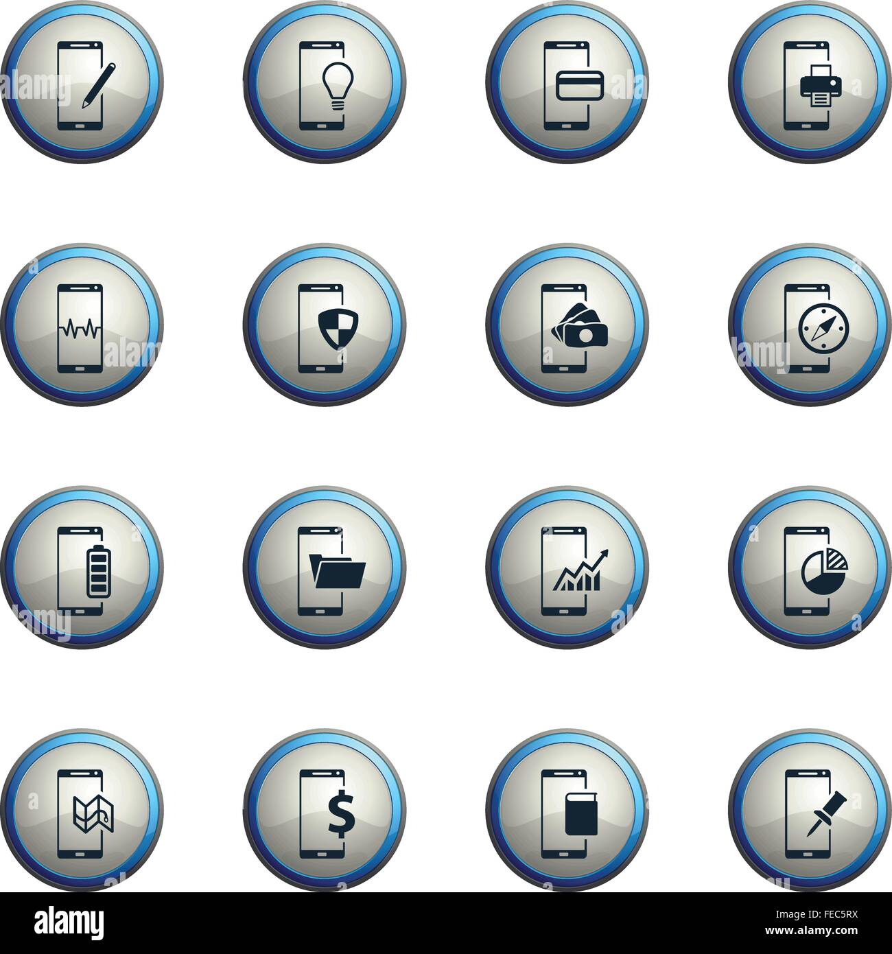 Smartphone simply icons Stock Vector Image & Art - Alamy