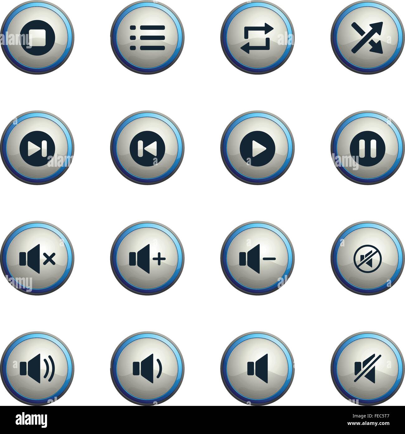 Media player icons Stock Vector Image & Art - Alamy