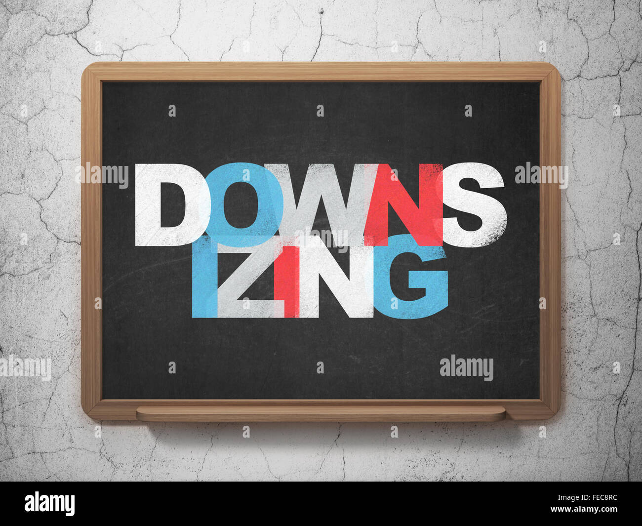 Finance concept: Downsizing on School Board background Stock Photo - Alamy