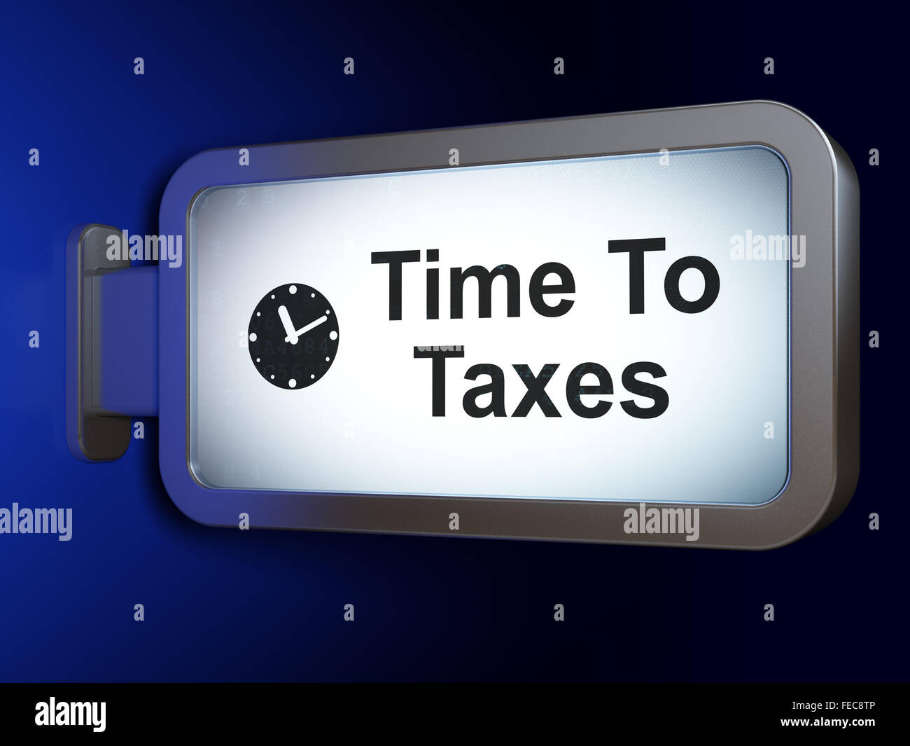 Timeline concept: Time To Taxes and Clock on billboard background Stock ...