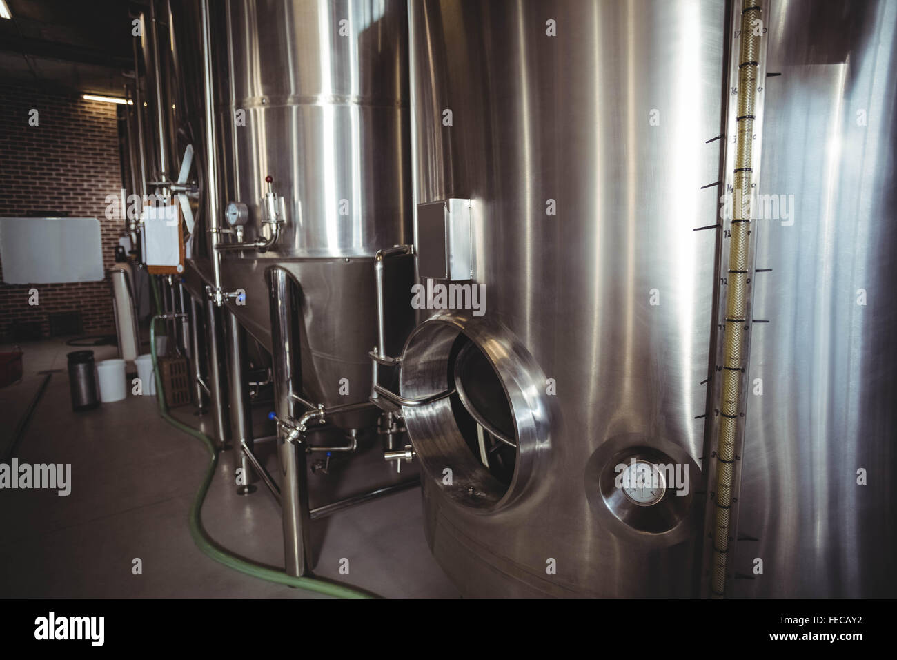 Large steel vats for beer Stock Photo - Alamy