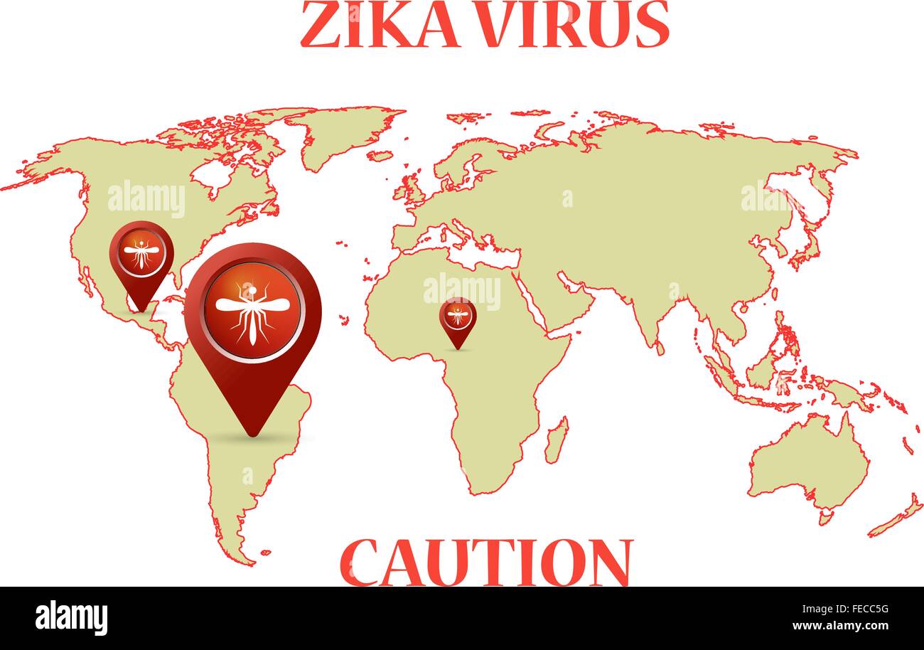 Zika Virus with mosquito earth map infographic eps10 Stock Vector Image ...