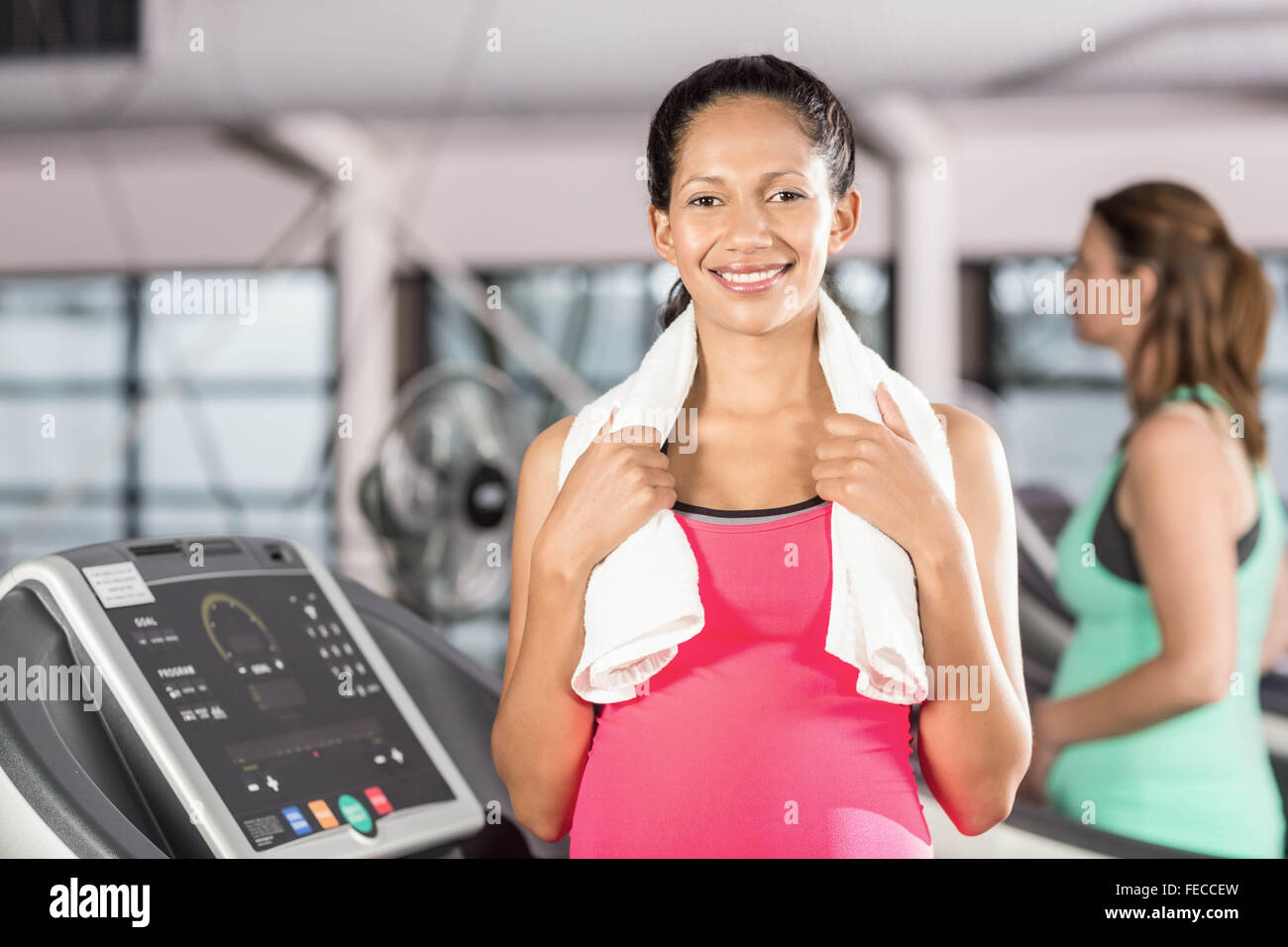 Woman holding towel hi-res stock photography and images - Alamy