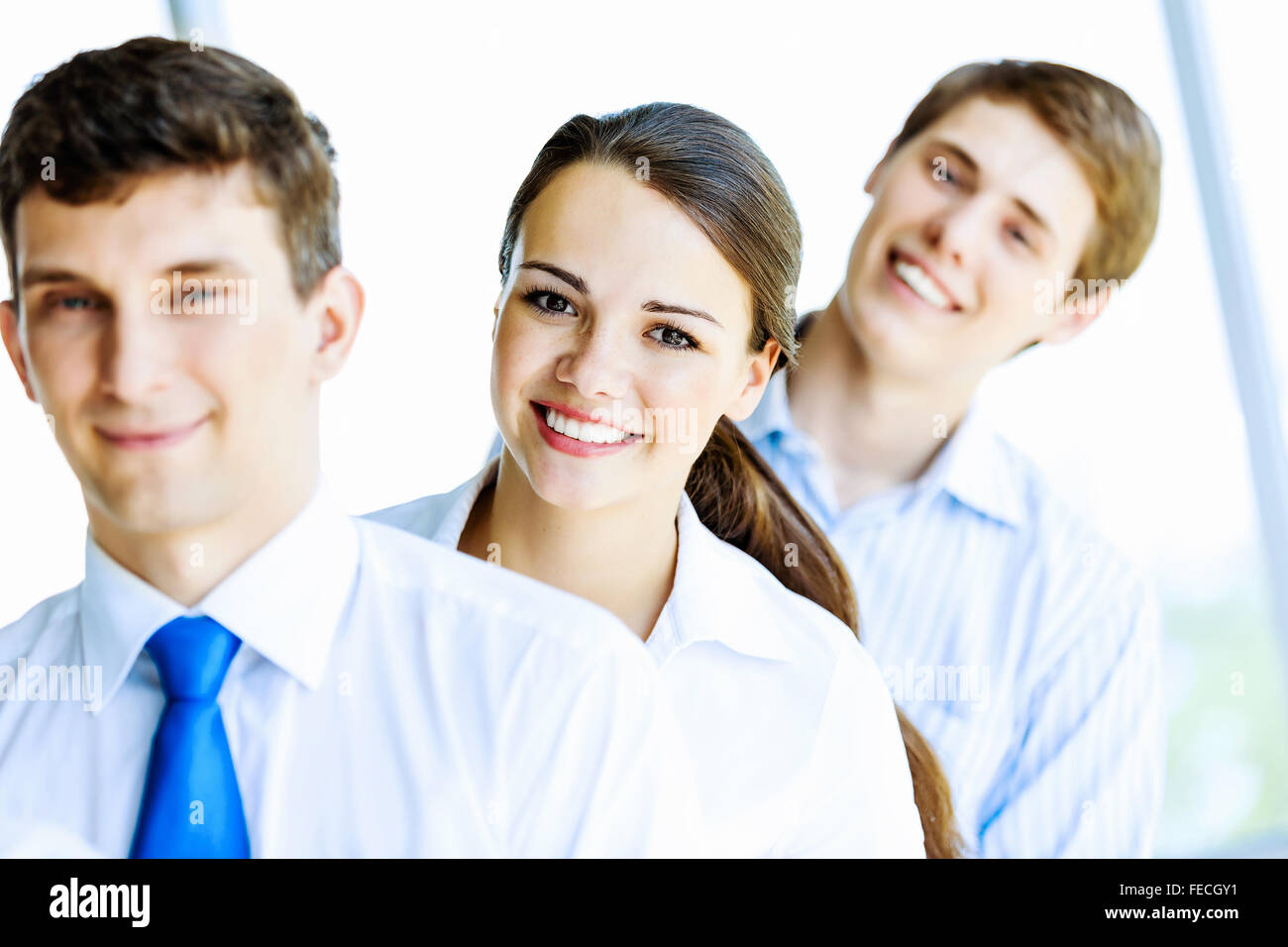 Image of business people standing in line. Team work concept Stock ...
