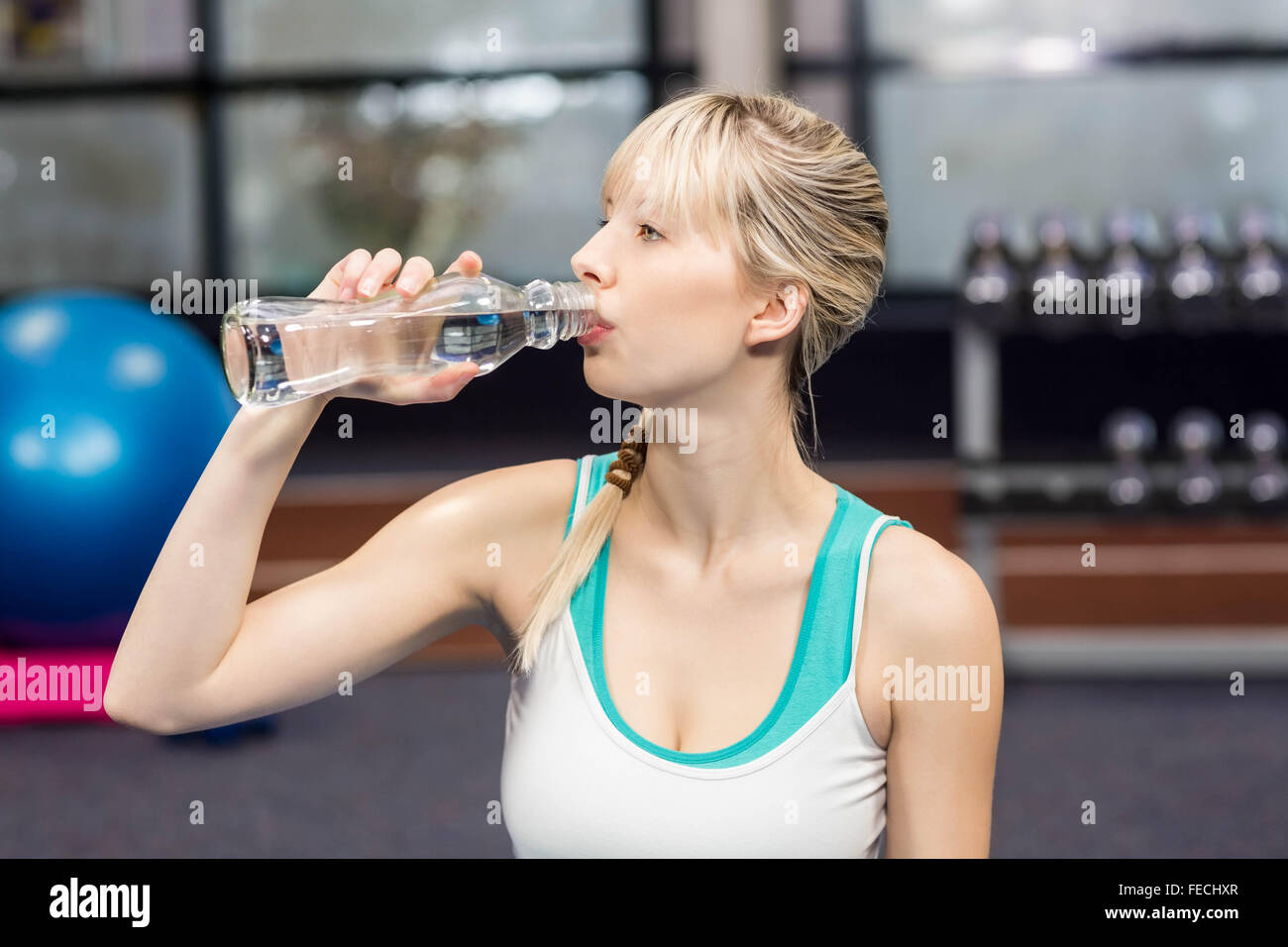Attractive woman drinking water hi-res stock photography and images - Alamy