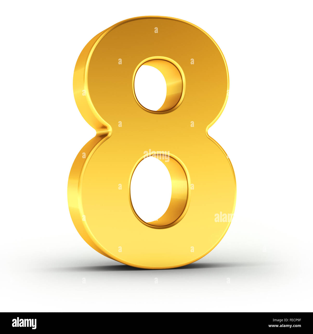 The number eight as a polished golden object Stock Photo - Alamy