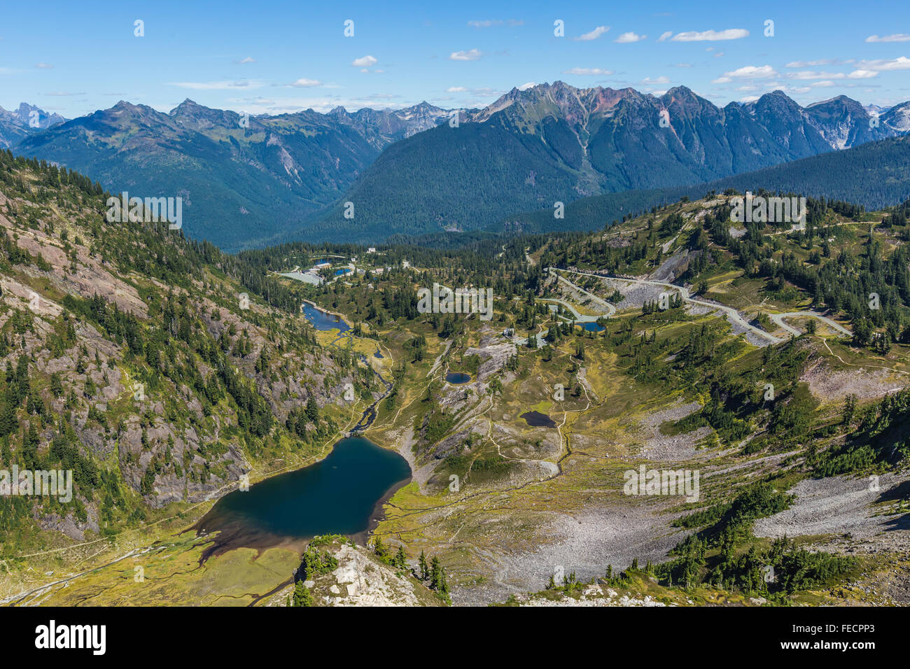View of Bagley Lakes from Table Mountain Trail in Mount Baker ...
