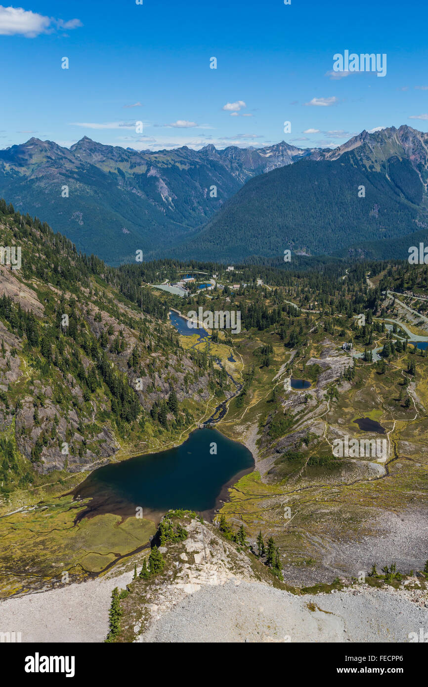 View of Bagley Lakes from a high point along the Table Mountain Trail ...
