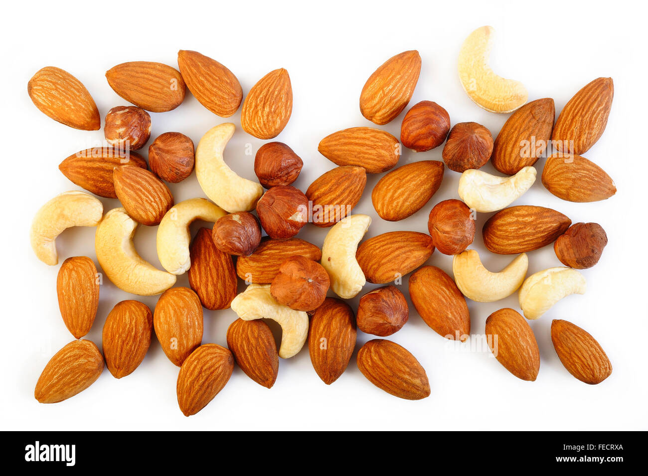 Assorted nuts on white background Stock Photo - Alamy