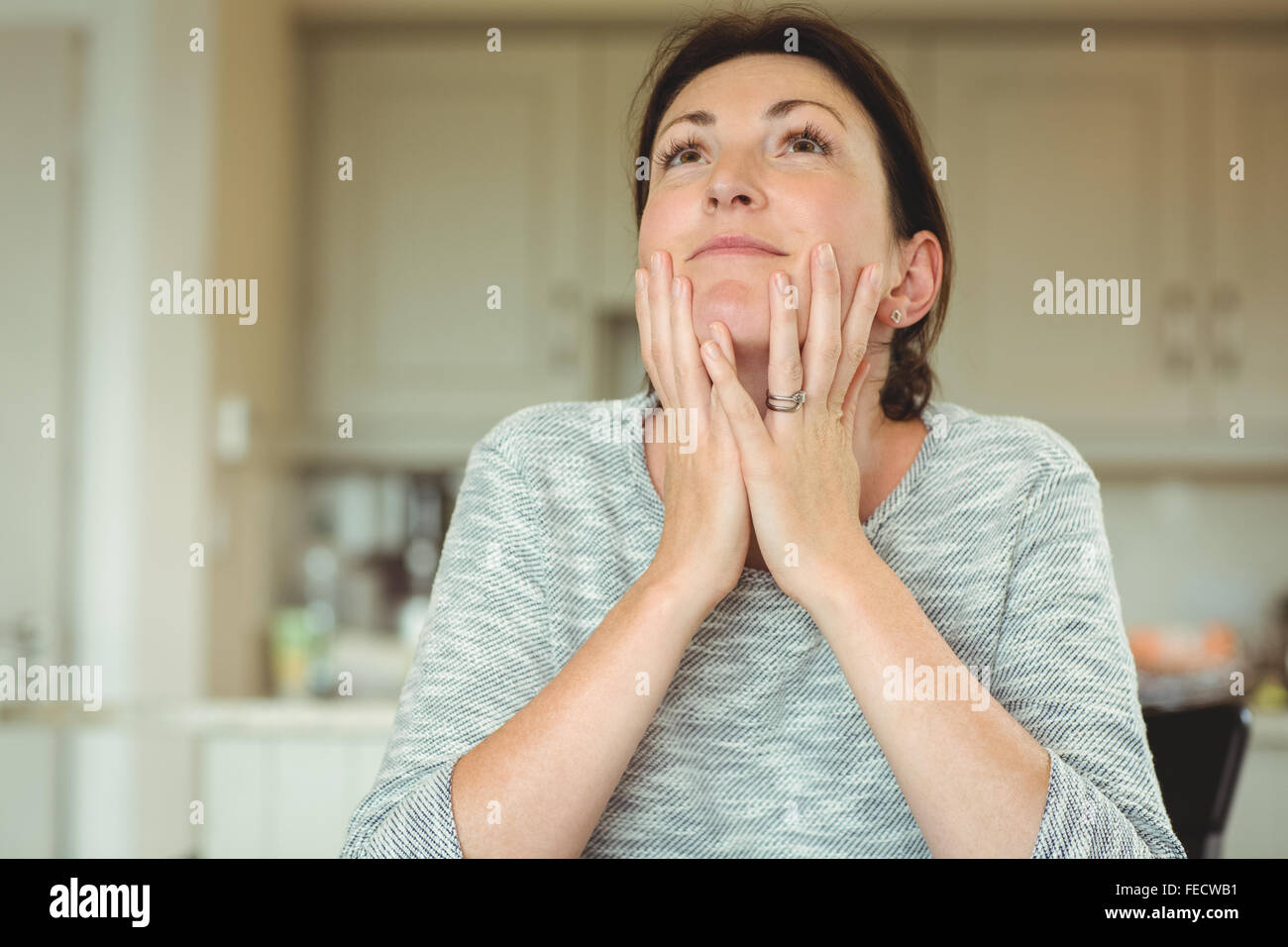 Portrait of thoughtful woman Stock Photo - Alamy