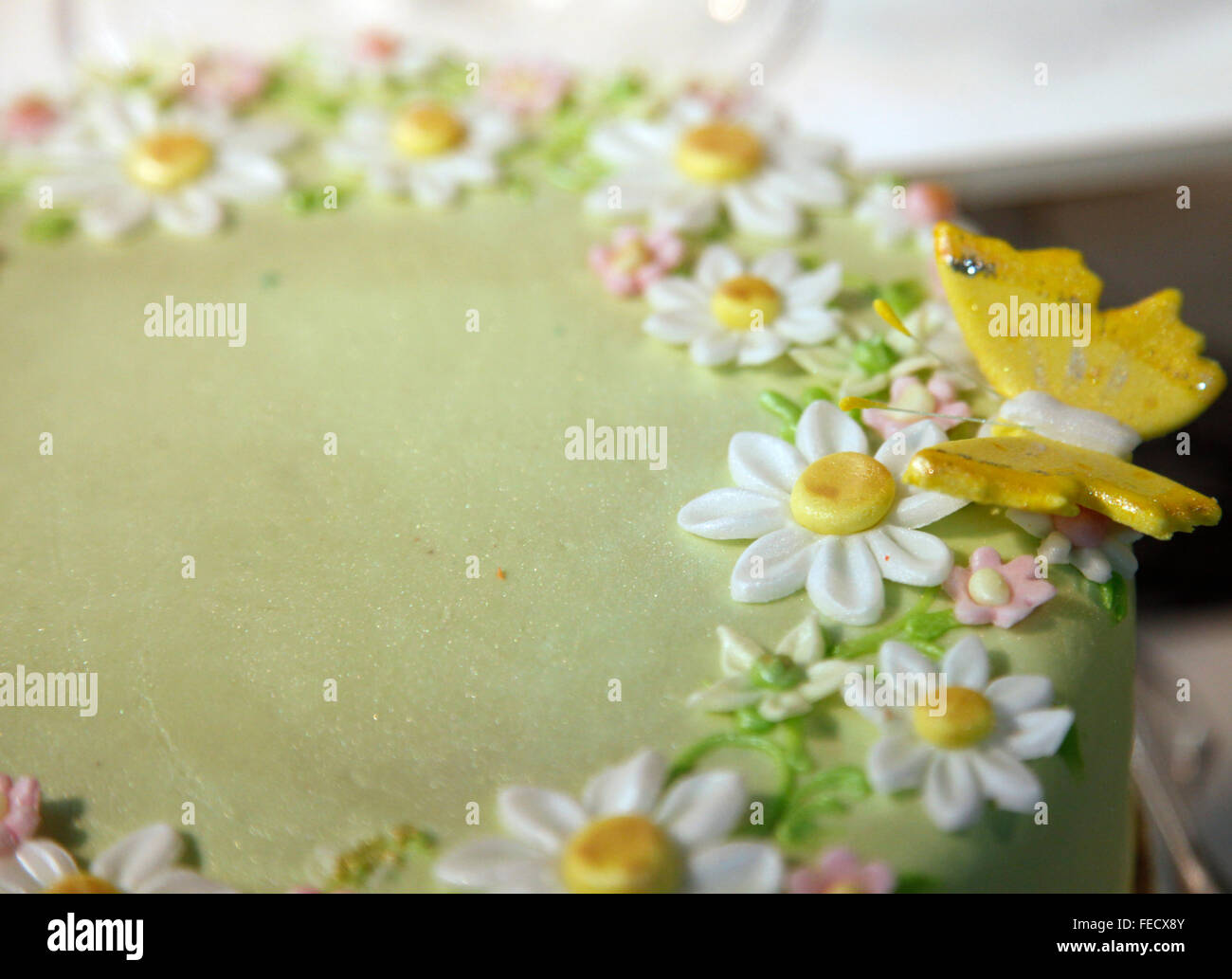 Delicious decorated wedding cake Stock Photo - Alamy