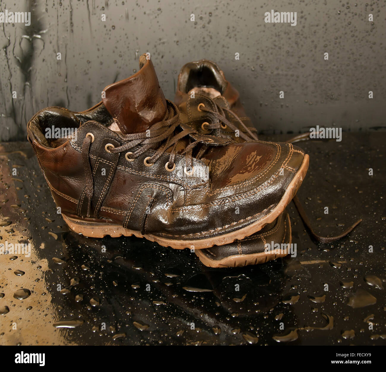 Wet rain water shoes hi-res stock photography and images - Alamy