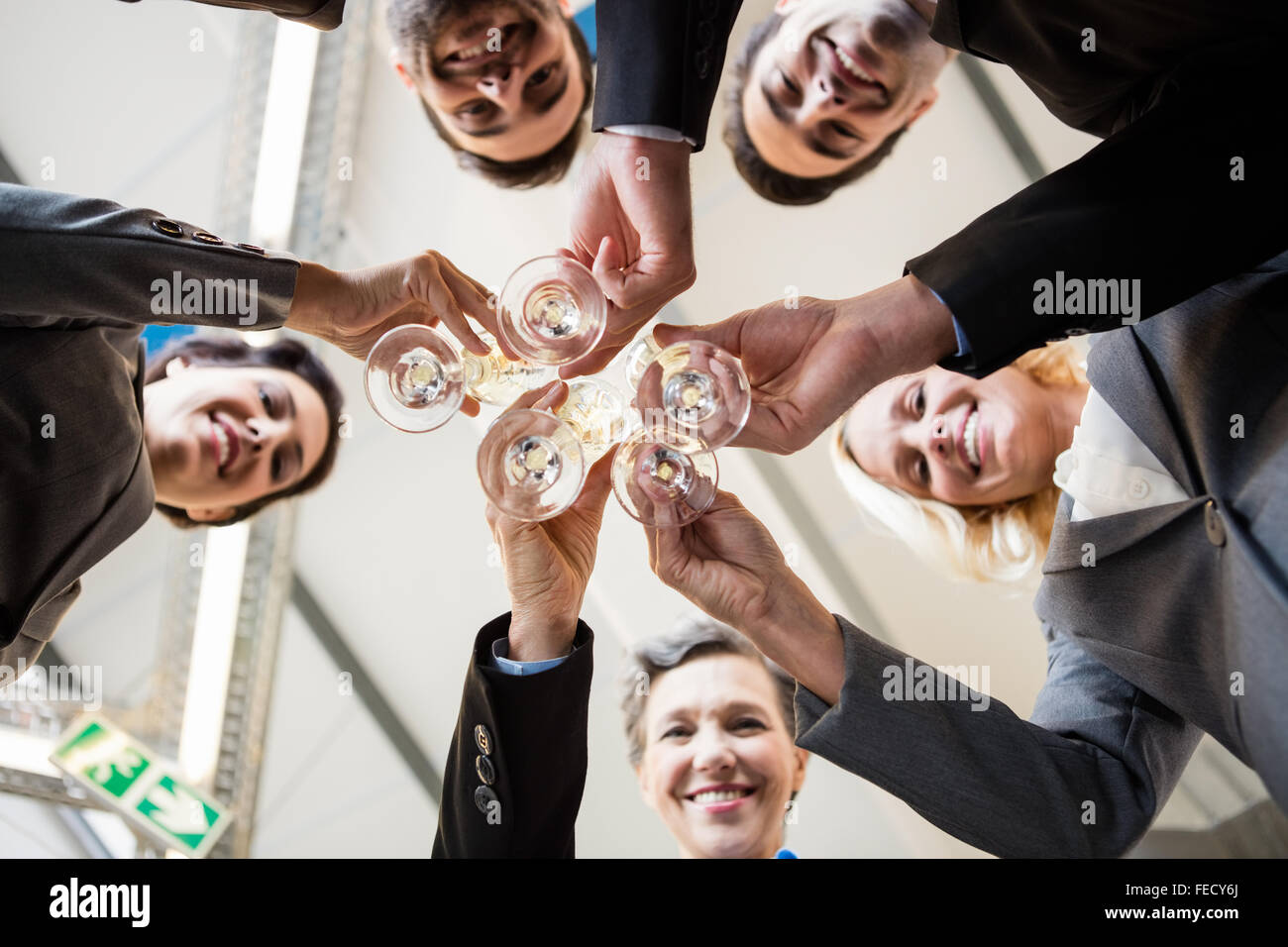 Successful business team toasting with champagne Stock Photo - Alamy