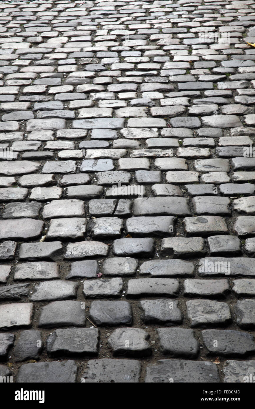 Cube stone structure of Prague road Stock Photo - Alamy