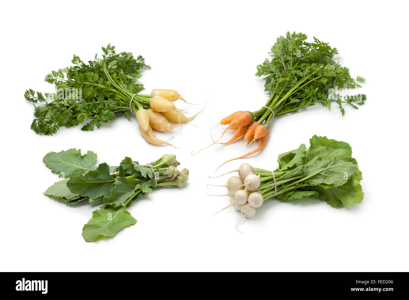 Variety of baby vegetables on white background Stock Photo - Alamy