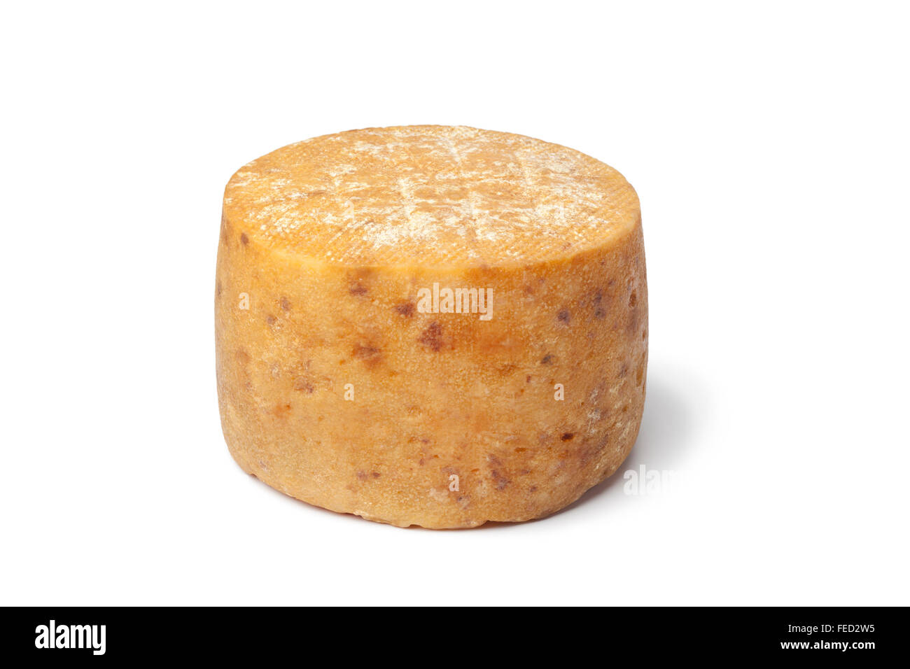 Traditional Basque sheep's milk cheese on white background Stock Photo ...