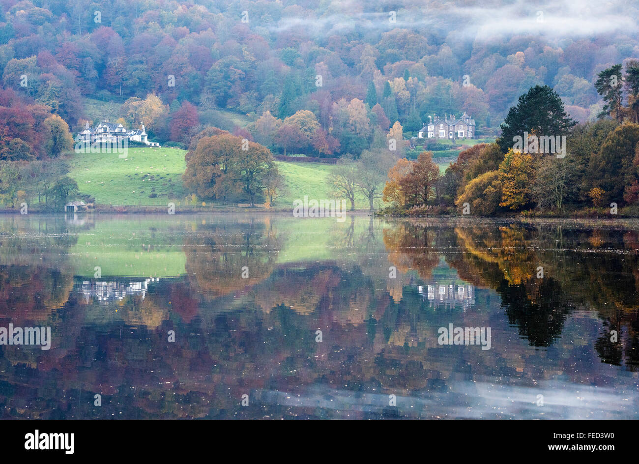 Lake Grasmere in autumn, Cumbria, UK Stock Photo - Alamy