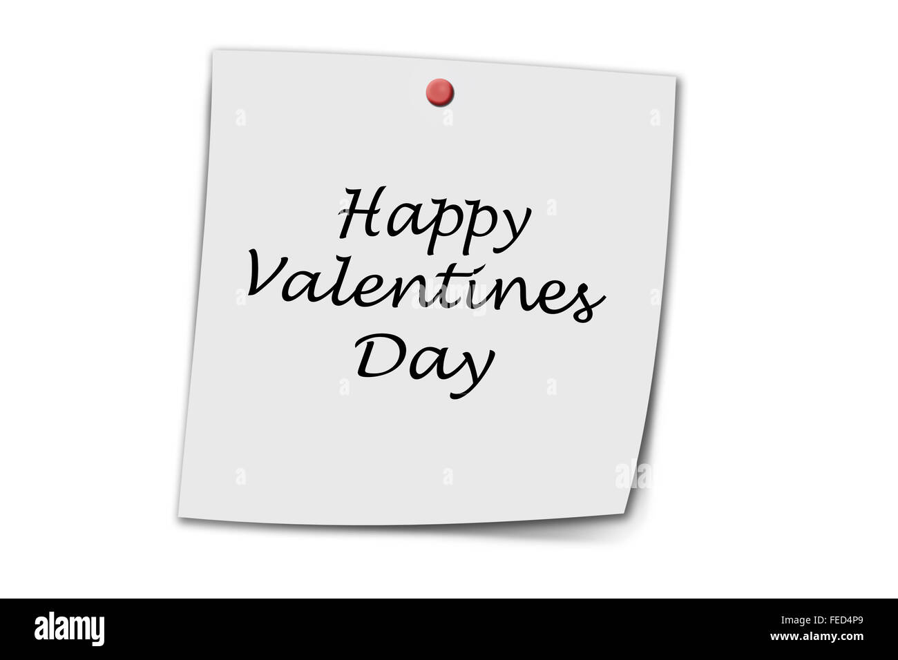 Happy valentines day written on a memo isolated on white background ...
